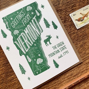 Vermont Greeting Card, Greetings From Vermont, Boxed Set of Letterpress ...