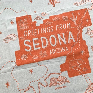 Sedona Arizona Tea Towel, Sedona Tea Towel, Single Screen Printed ...