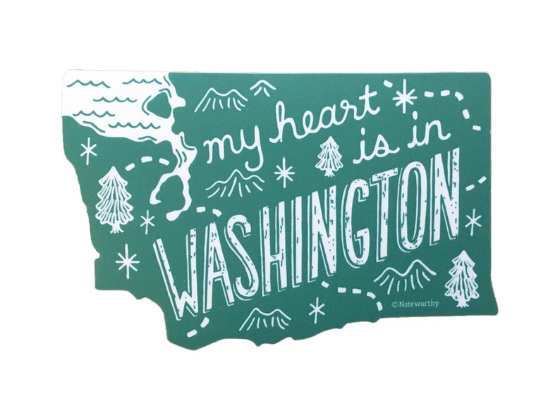 Washington Sticker Washington State Sticker Bumper Sticker - Etsy