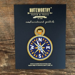 Compass Embroidered Patch, Compass Patch, Single Embroidered Patch With ...