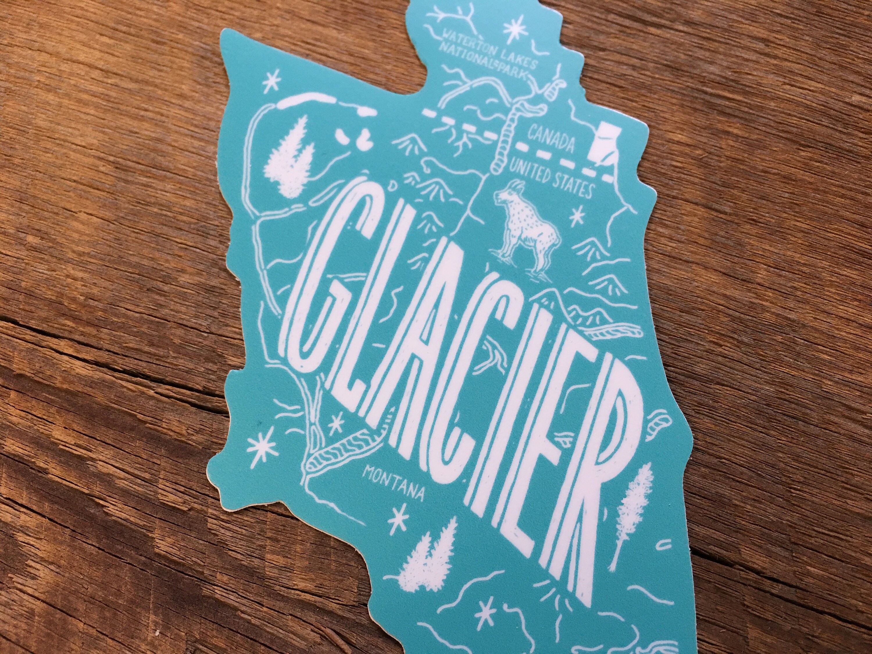 Glacier Sticker, Glacier National Park Sticker, Single Die Cut Vinyl ...