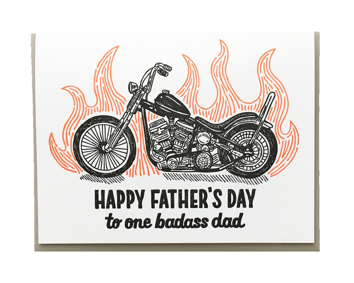 Happy Father's Day Badass Dad Motorcycle Dad Motorcycle - Etsy
