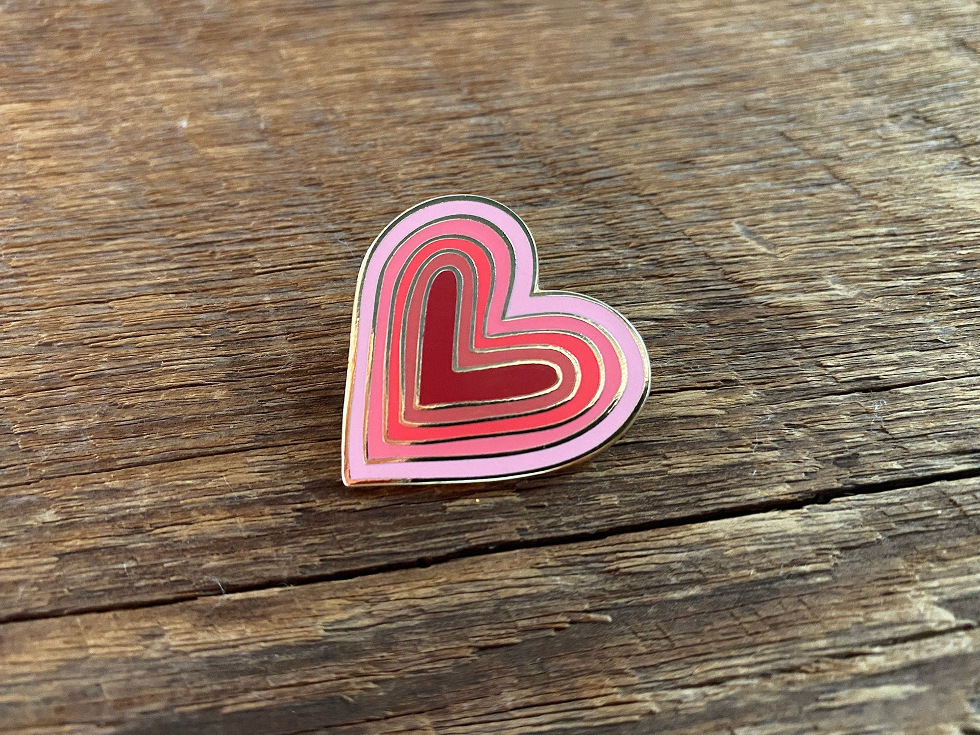Heart Enamel Pin Love Pin Single Hard Enamel Pin With - Etsy