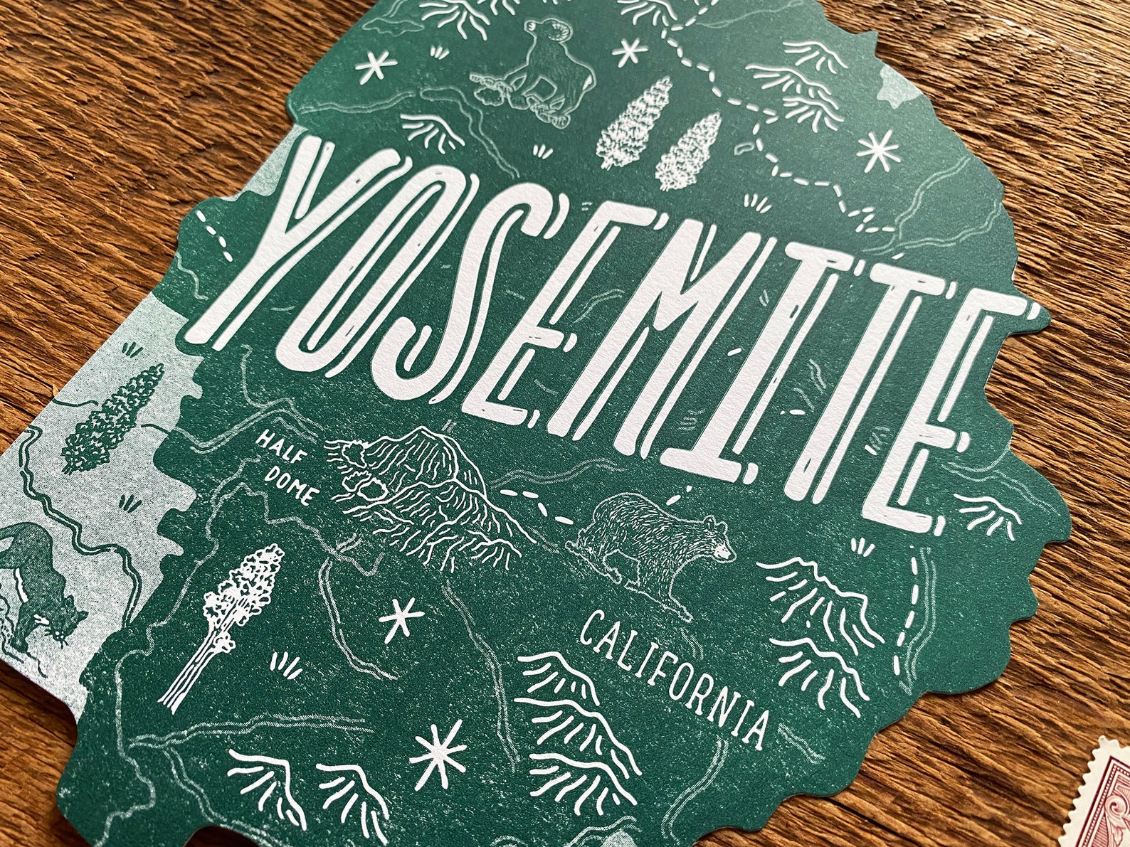 Yosemite Postcard, Yosemite Map, Yosemite National Park Map California ...