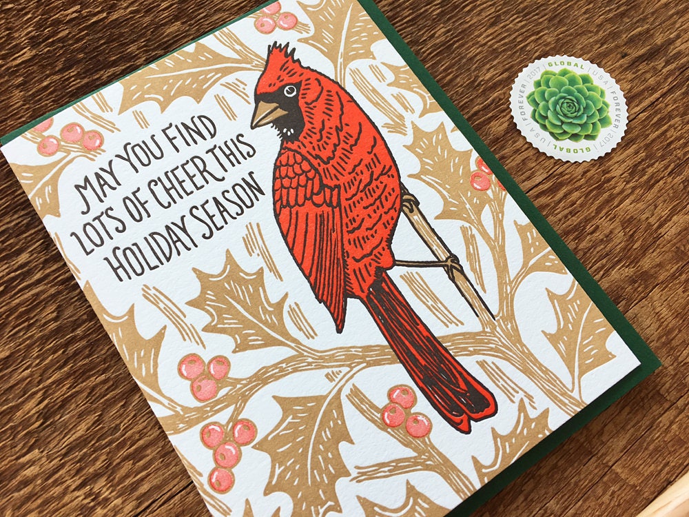 Holiday Cardinal Card Cardinal Christmas Card Boxed Set of 6 | Etsy