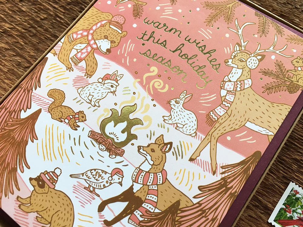 Woodland Holiday Cards Woodland Animal Holiday Cards Boxed | Etsy