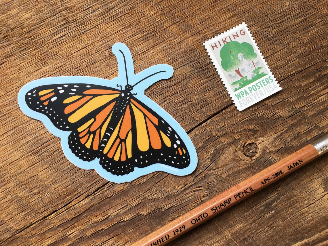 Monarch Sticker Butterfly Sticker Single Die Cut Vinyl | Etsy