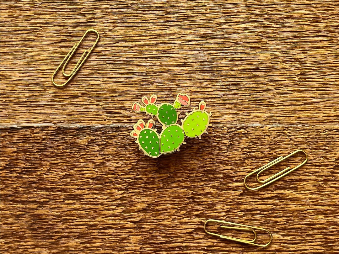 Prickly Pear Cactus Enamel Pin, Desert Arizona Enamel Pin, Single Hard ...