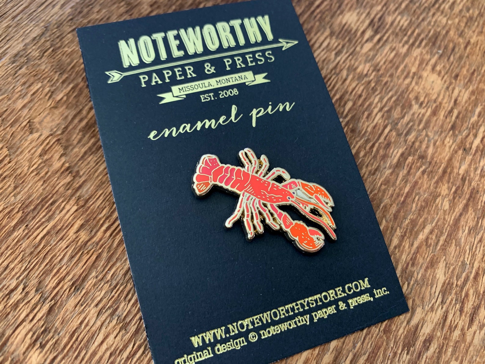 Lobster Enamel Pin Red and Gold Lobster Pin Single Hard - Etsy