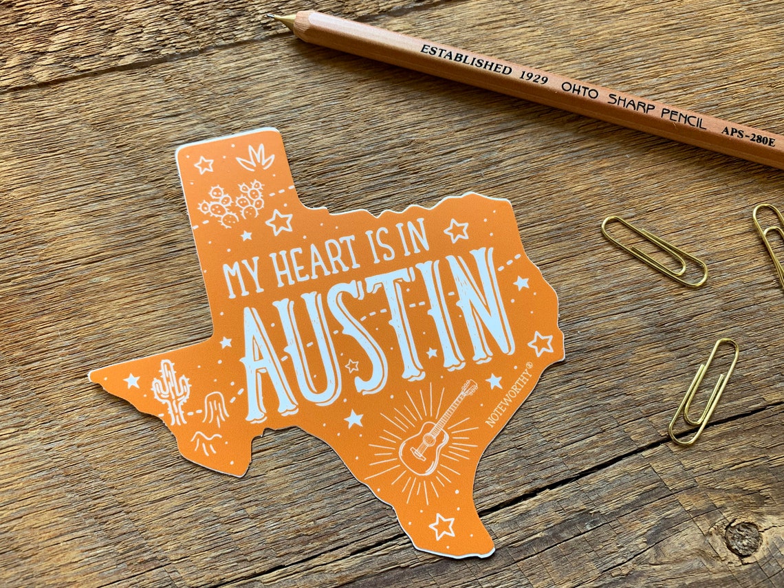 Austin Sticker Austin Texas Sticker Bumper Sticker Single - Etsy