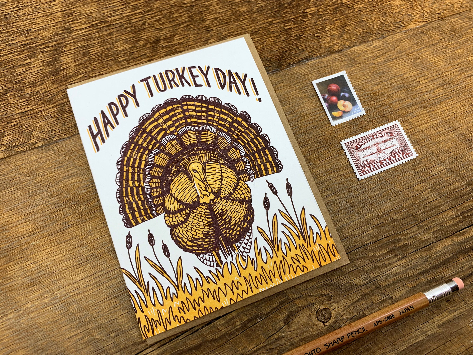 Turkey Day Thanksgiving Cards Boxed Set of 6 Letterpress | Etsy
