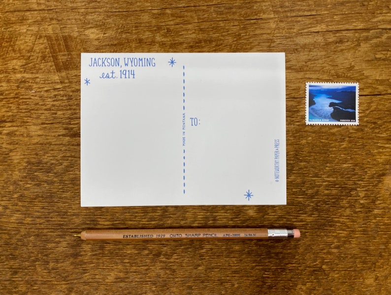 Jackson Hole Postcard, Greetings From Jackson Hole, Foil and Digitally ...