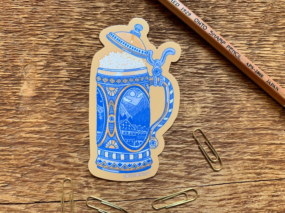Beer Stein Sticker, Oktoberfest Sticker, Single Die Cut Vinyl Sticker ...