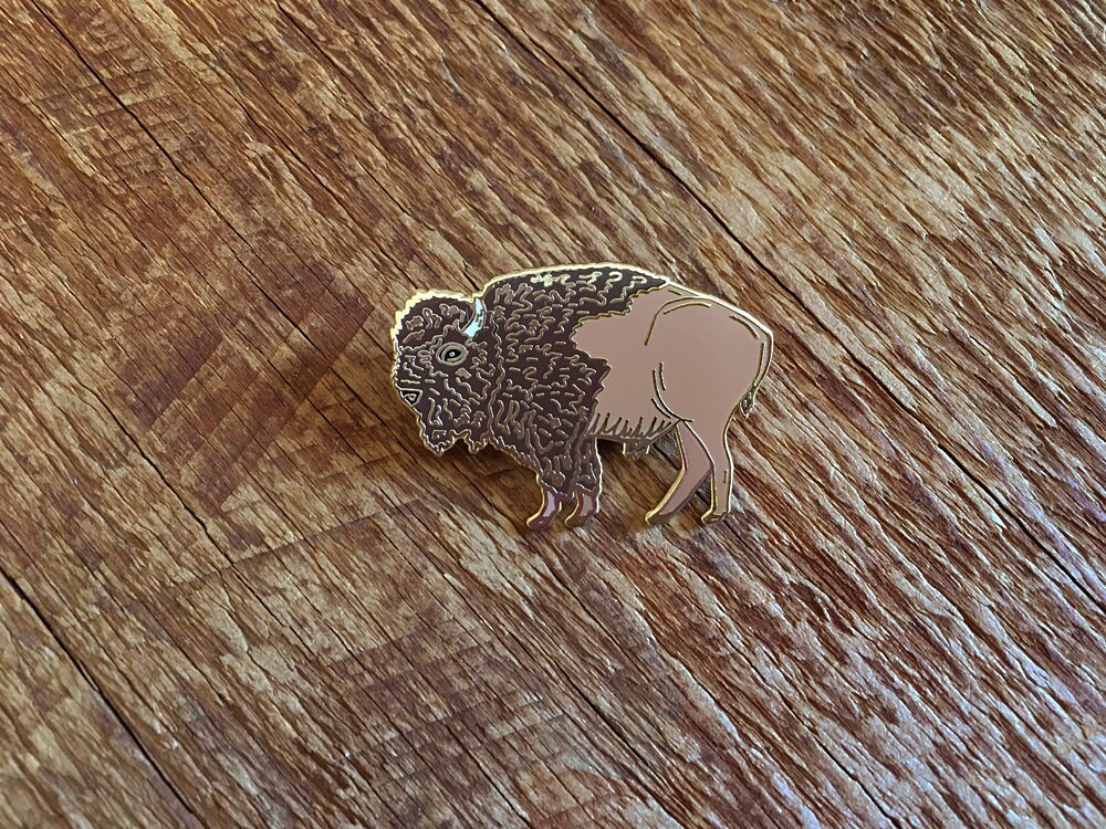 Bison Enamel Pin Buffalo Enamel Pin Single Hard Enamel Pin | Etsy