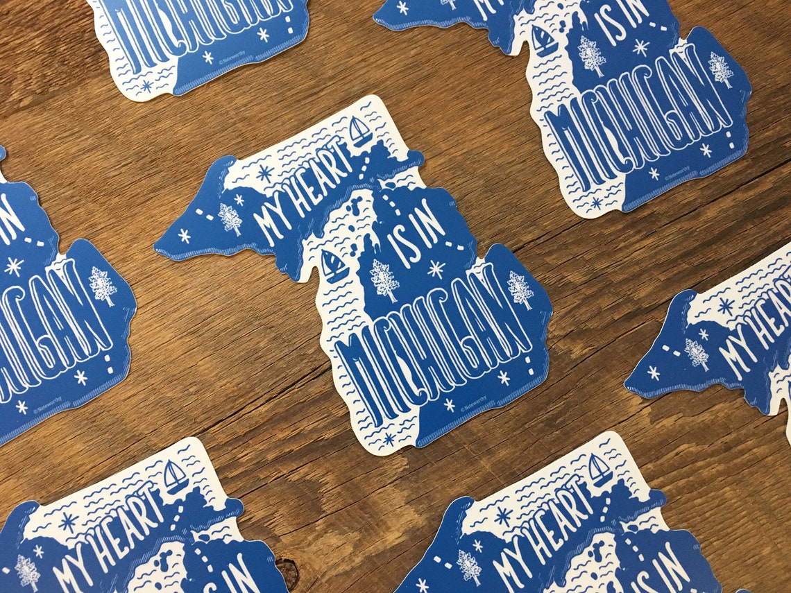 Michigan Sticker Michigan State Sticker Bumper Sticker - Etsy