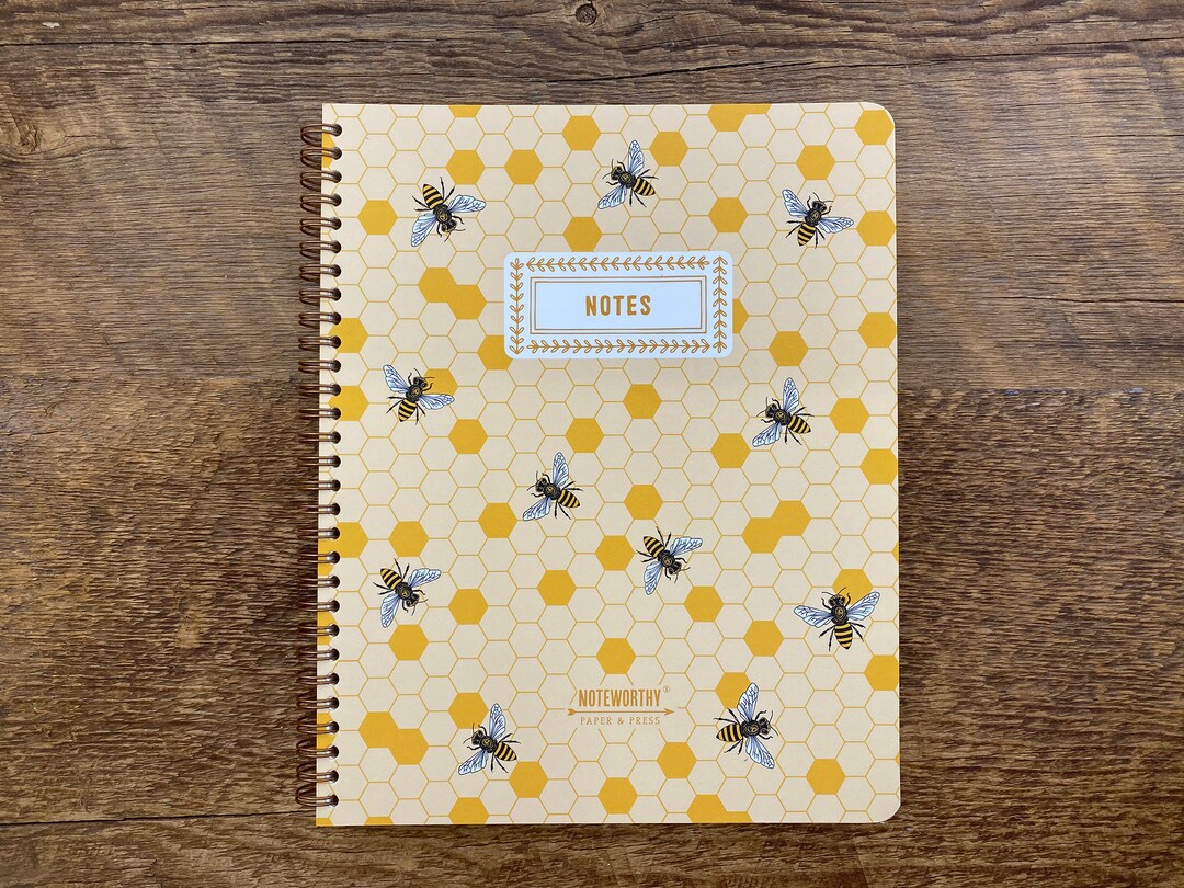 Honey Bees Notebook, Wire-o Notebook, Lined Pages - Etsy