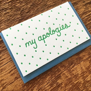 My Apologies, I'm Sorry, Enclosure Card, Gift Card, Mini Card ...