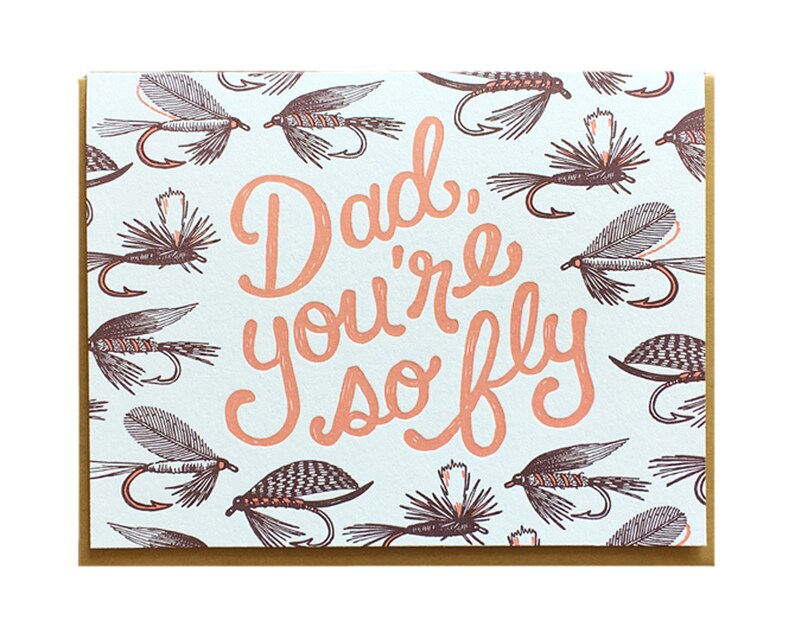 Dad Fly Card You're so Fly Dad Fishing Dad Outdoors - Etsy