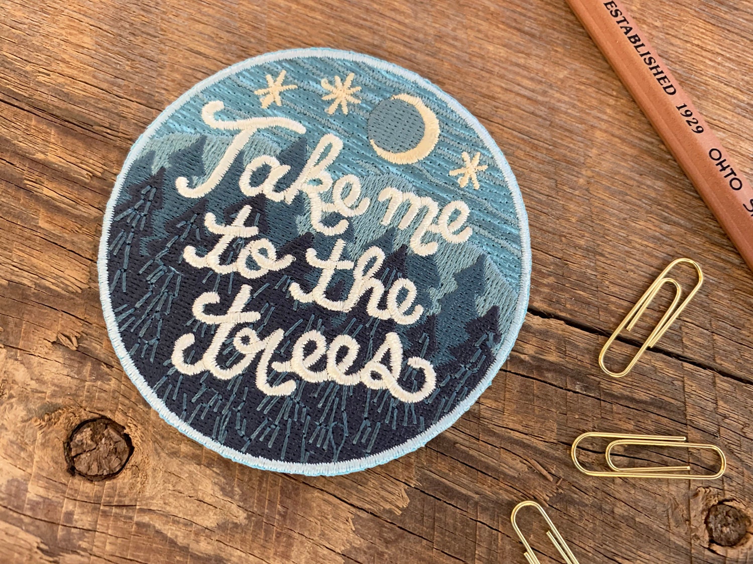Take Me to the Trees Embroidered Patch Pine Tree Patch | Etsy