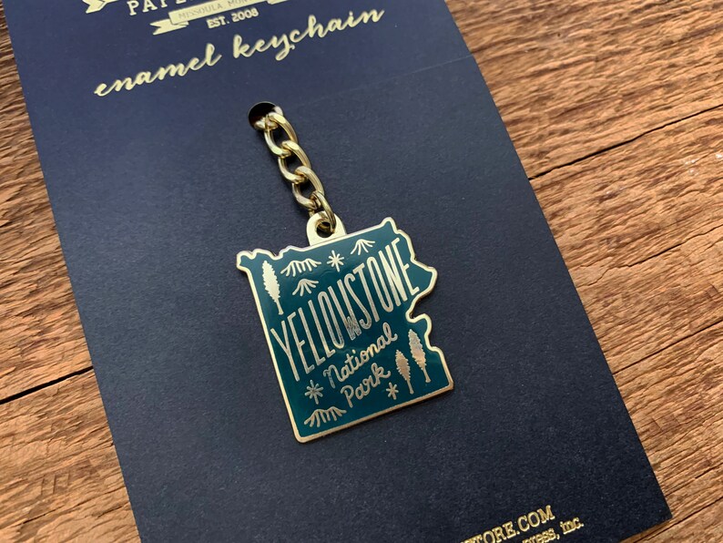 Yellowstone Enamel Keychain Yellowstone National Park Map - Etsy