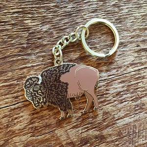 Bison Enamel Keychain Buffalo Keychain Explore Keychain - Etsy