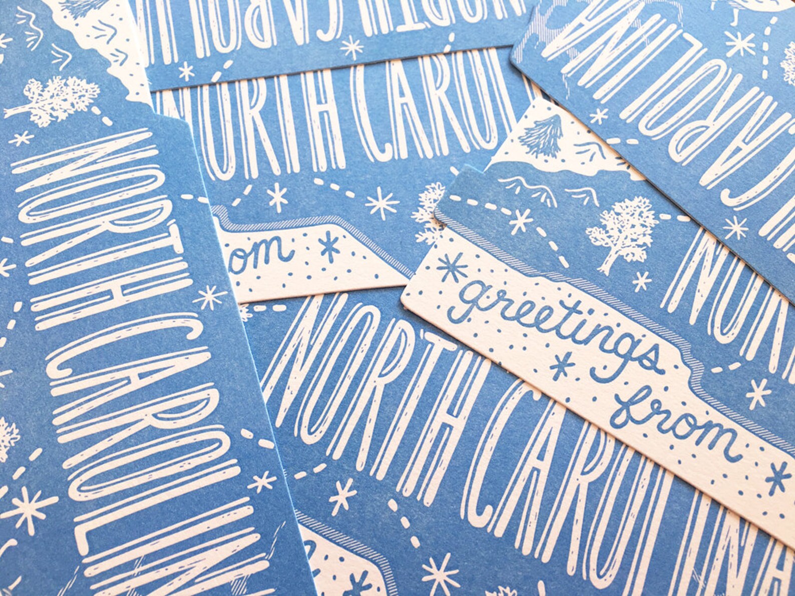 North Carolina Postcard, Greetings From North Carolina, Single Die Cut ...
