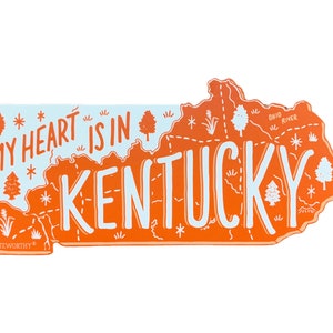 Kentucky Sticker, Kentucky State Map, Single Die Cut Vinyl Sticker - Etsy