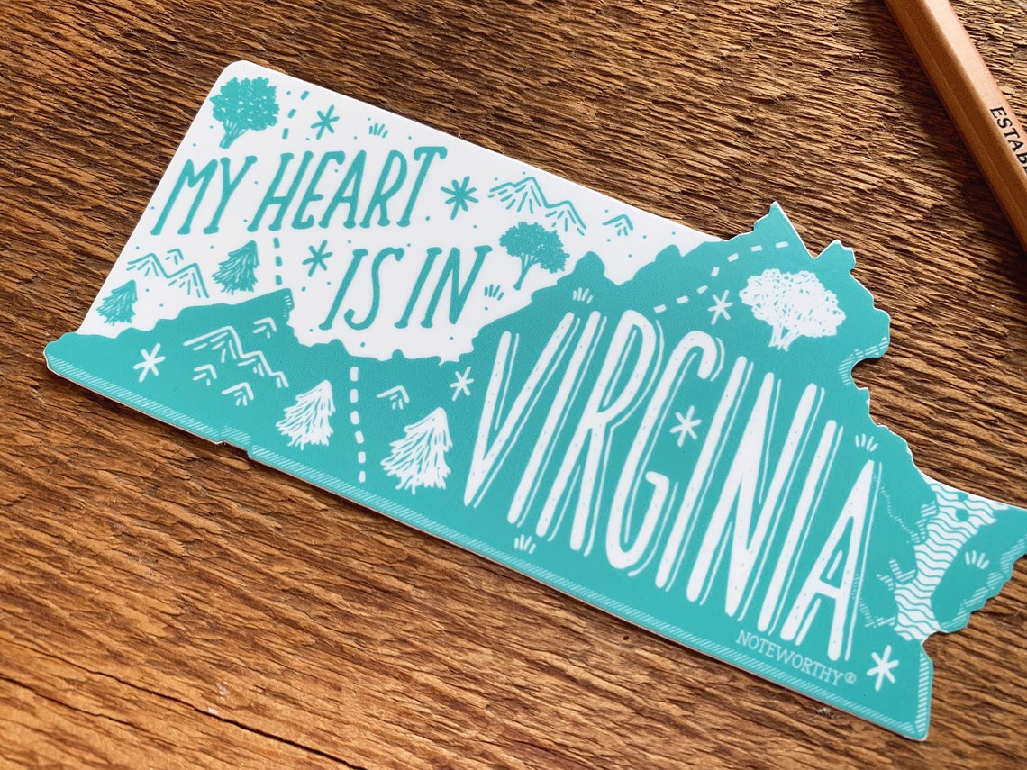 Virginia Sticker Virginia State Sticker Bumper Sticker | Etsy