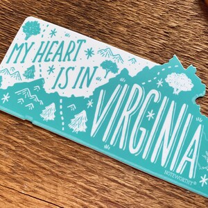 Virginia Sticker, Virginia State Sticker, Single Die Cut Vinyl Sticker ...