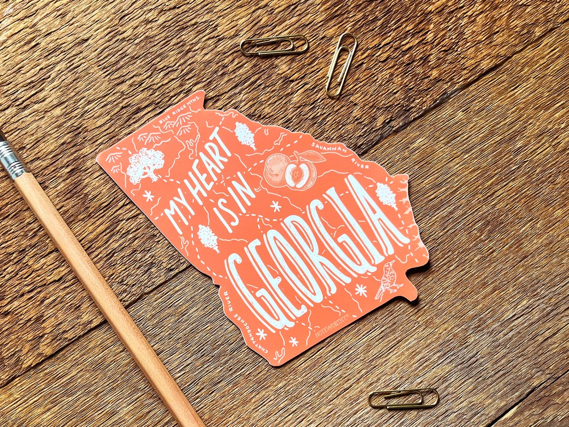 Georgia Sticker, Georgia State Sticker, Single Die Cut Vinyl Sticker - Etsy
