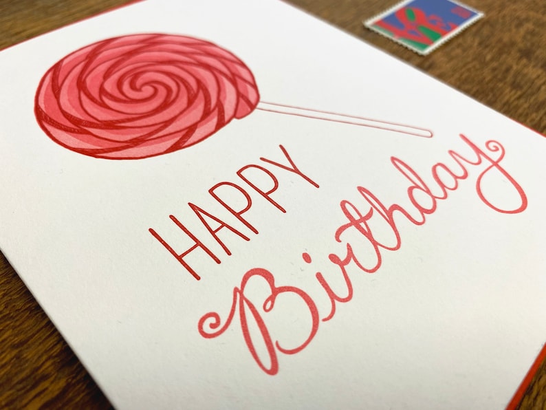 Happy Birthday Lollipop Card Kid's Birthday Card | Etsy