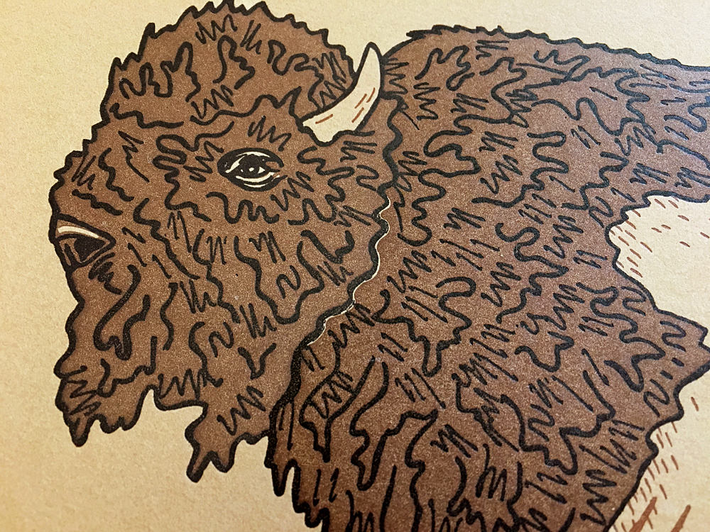 American Bison Art Print Buffalo Print Bison Art Nursery | Etsy