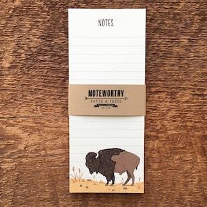 Bison Notepad, Buffalo Notes, 3.5 X 8.5 List Pad With Attachable Magnet ...