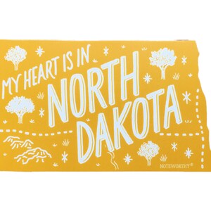 North Dakota Sticker, North Dakota State Sticker, Single Die Cut Vinyl ...