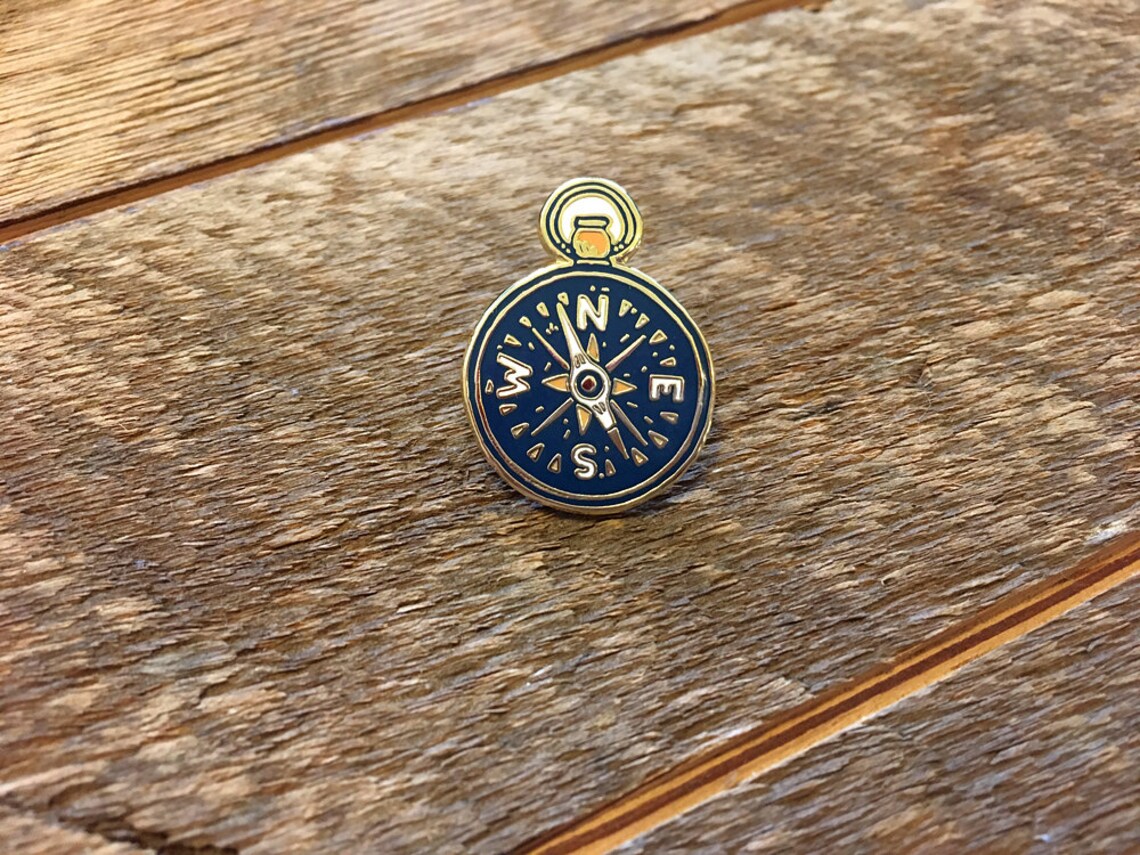 Compass Enamel Pin Explore Pin Single Hard Enamel Pin With - Etsy
