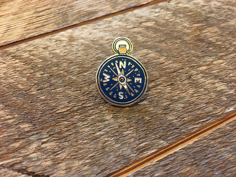 Compass Enamel Pin Explore Pin Single Hard Enamel Pin With - Etsy Canada