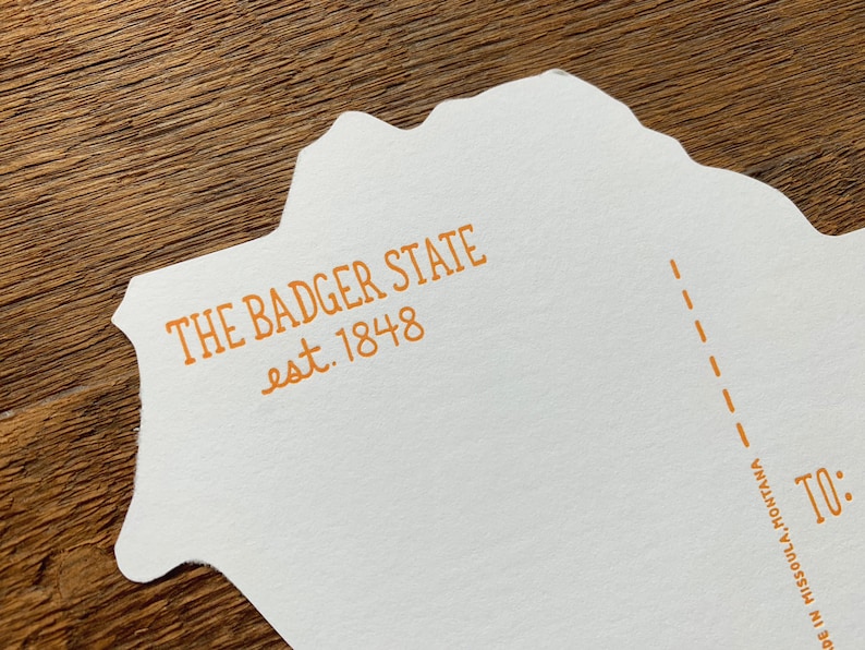 Wisconsin Postcard, Greetings From Wisconsin, Die Cut Letterpress State ...