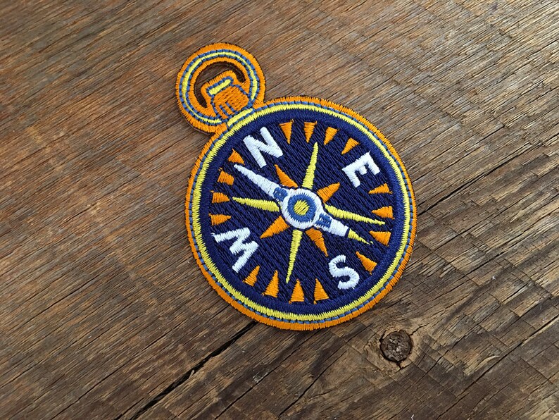 Compass Embroidered Patch Compass Patch Single Embroidered | Etsy
