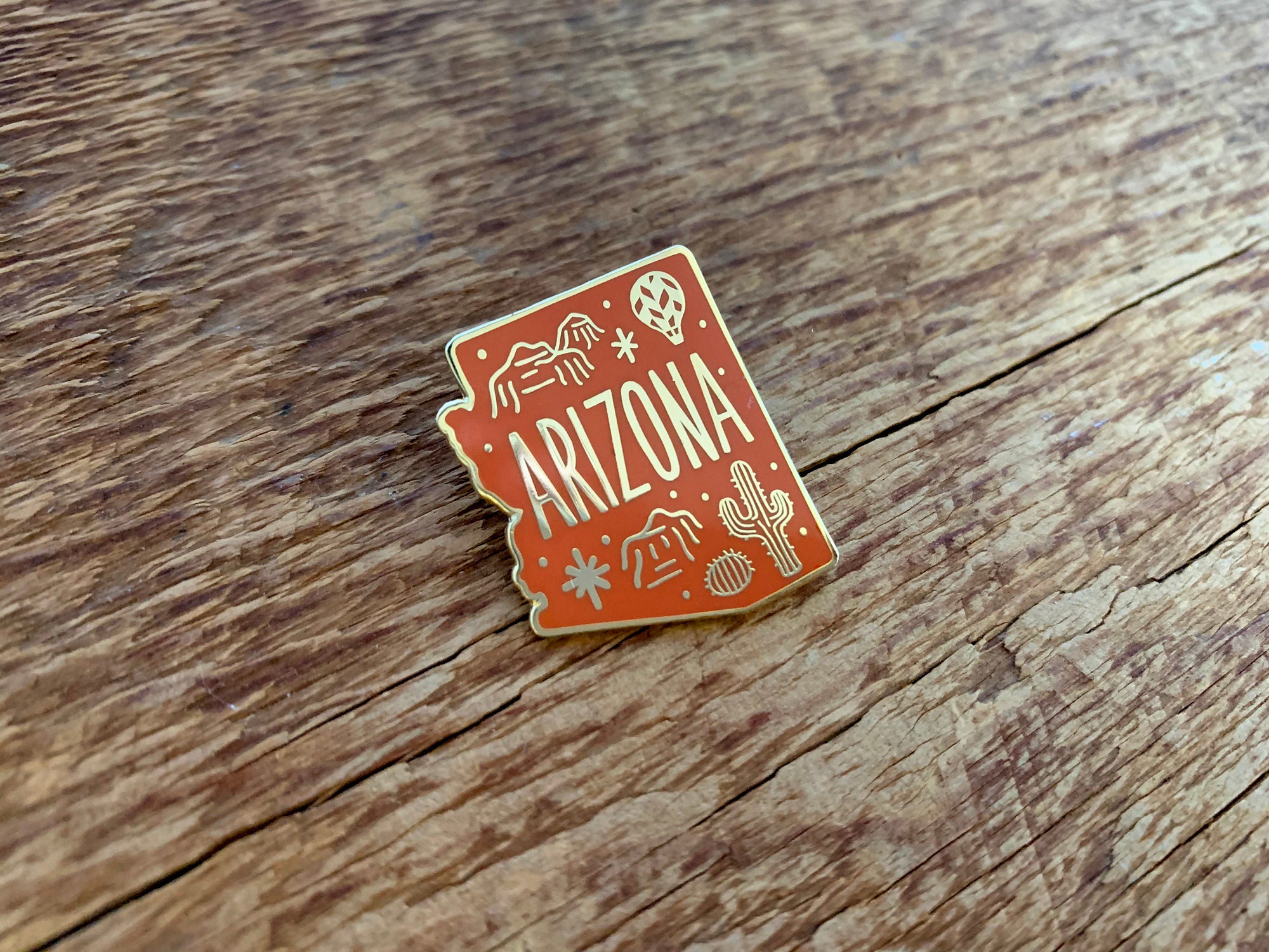 Arizona Enamel Pin Arizona State Pin Single Hard Enamel Pin | Etsy