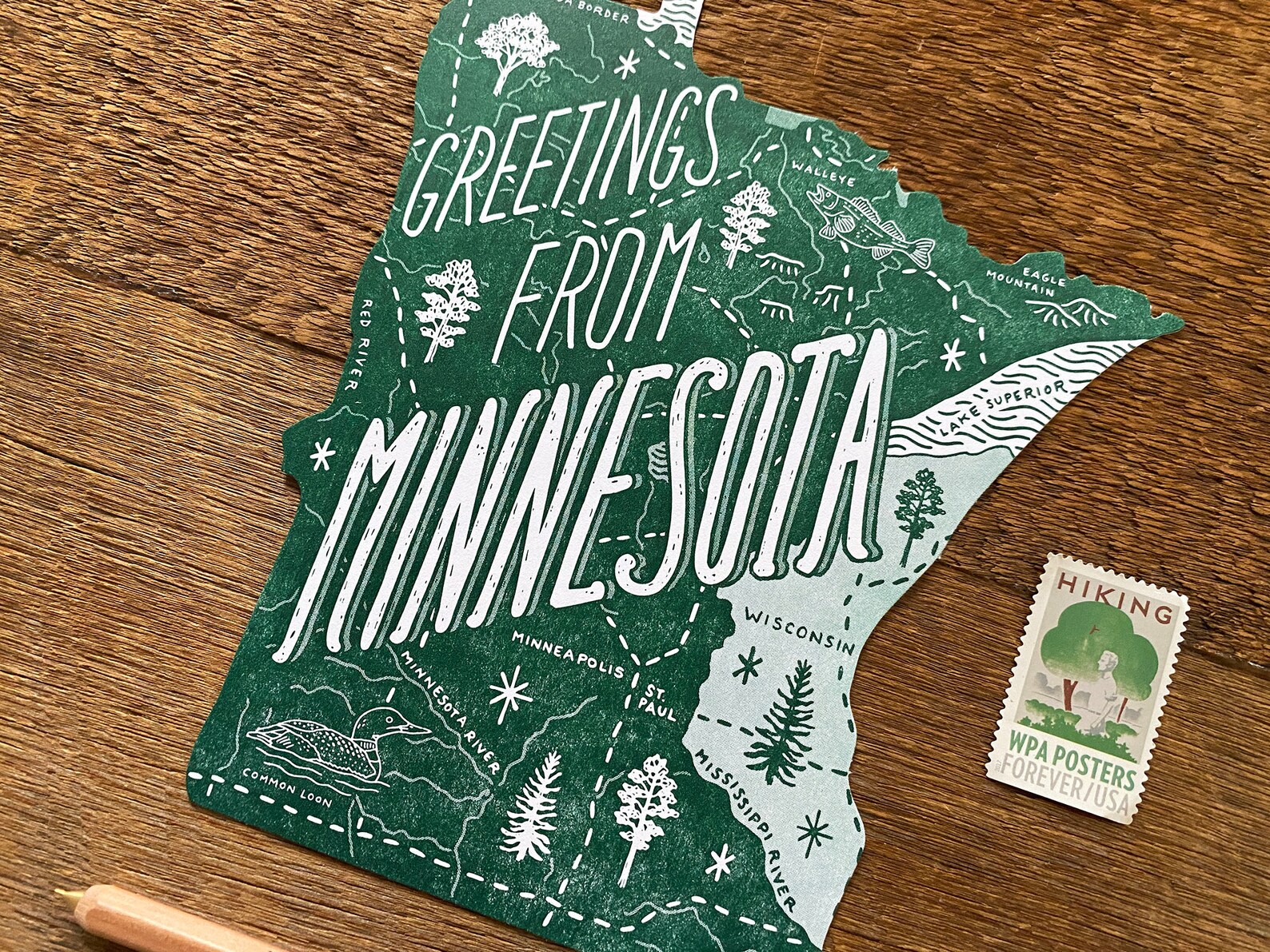 Minnesota Postcard Greetings From Minnesota Die Cut - Etsy