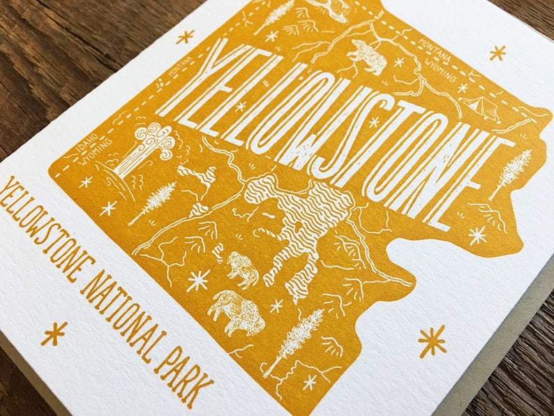 Yellowstone National Park Greeting Card, Boxed Set of 6, A2 Folded Note ...