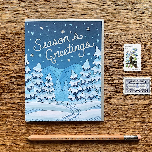 Winter Greeting Card - Etsy