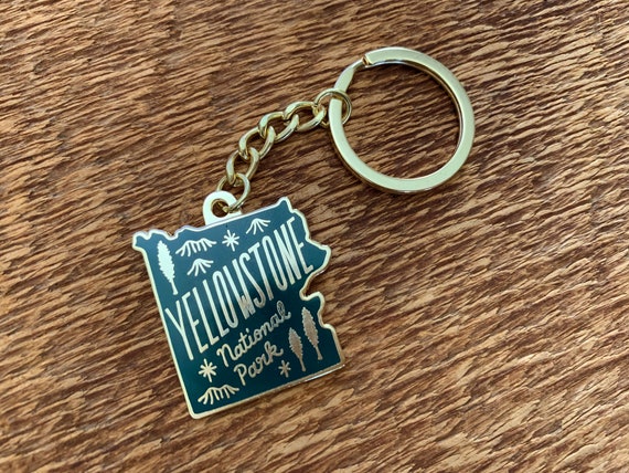 Yellowstone Enamel Keychain Yellowstone National Park Map - Etsy