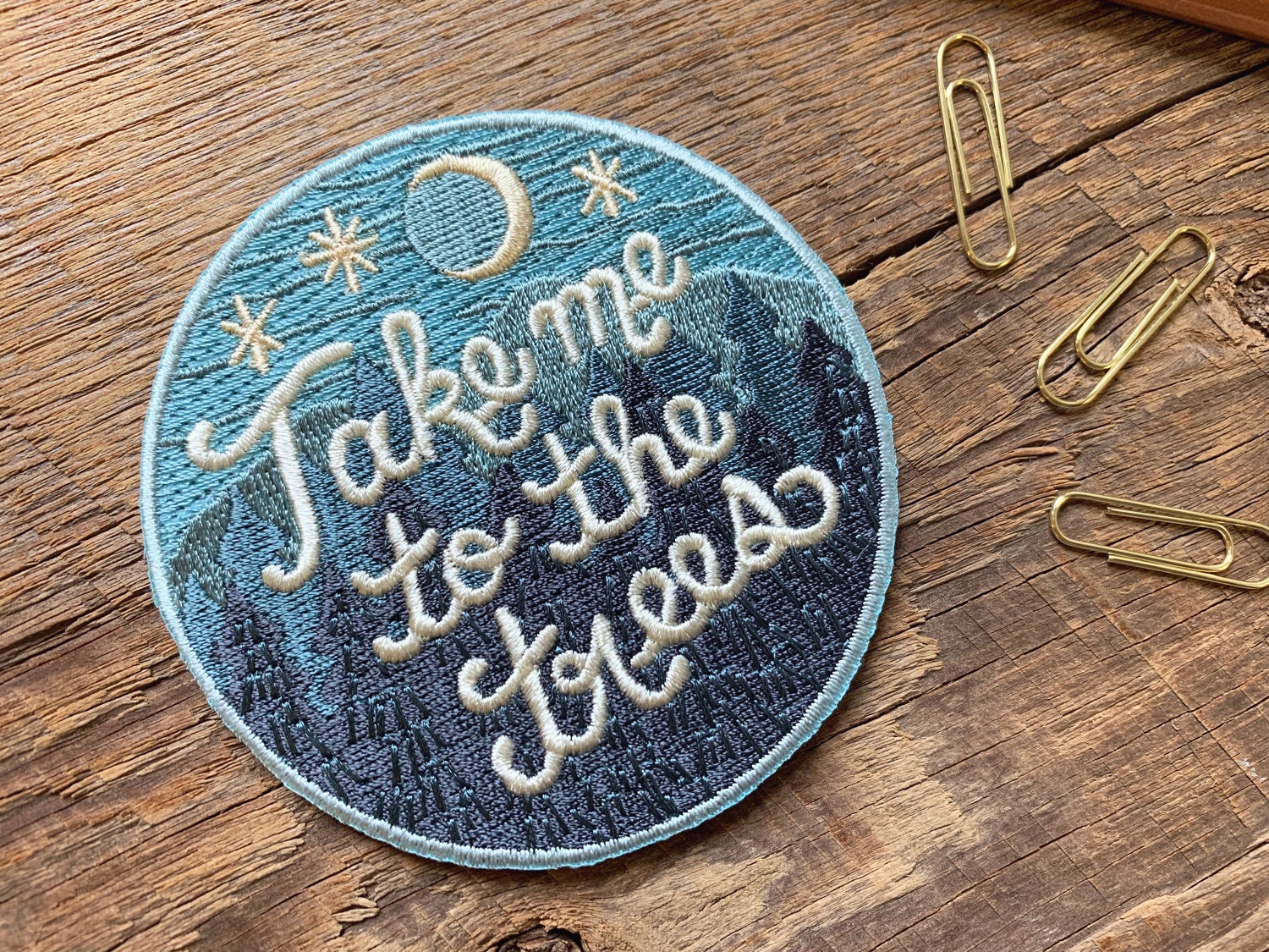 Take Me to the Trees Embroidered Patch Pine Tree Patch | Etsy