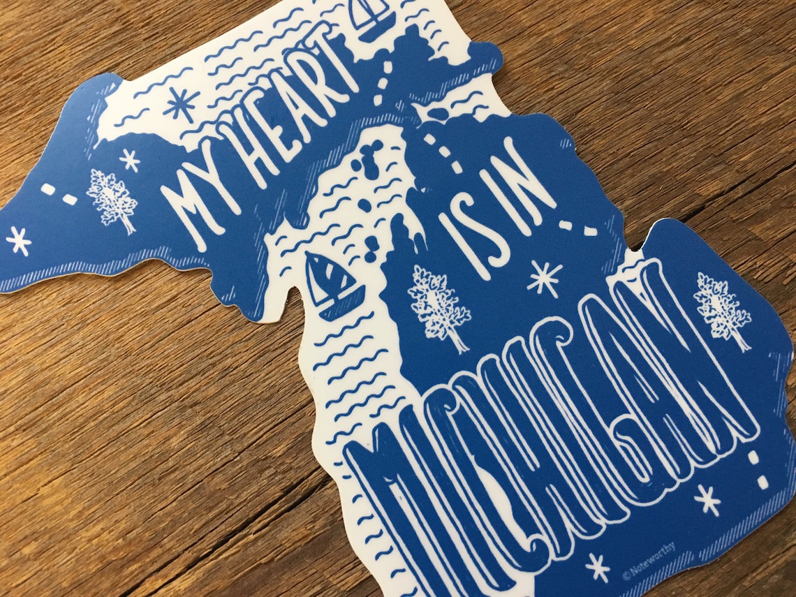 Michigan Sticker Michigan State Sticker Bumper Sticker - Etsy