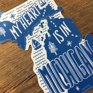 Michigan Sticker, Michigan State Sticker, Single Die Cut Vinyl Sticker ...