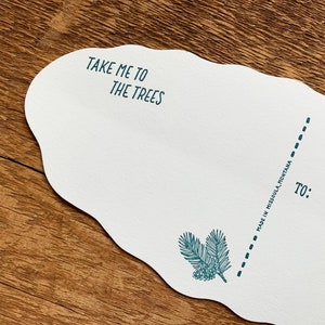 Pine Tree Postcard, Nature Postcard, Die Cut Letterpress Postcard - Etsy