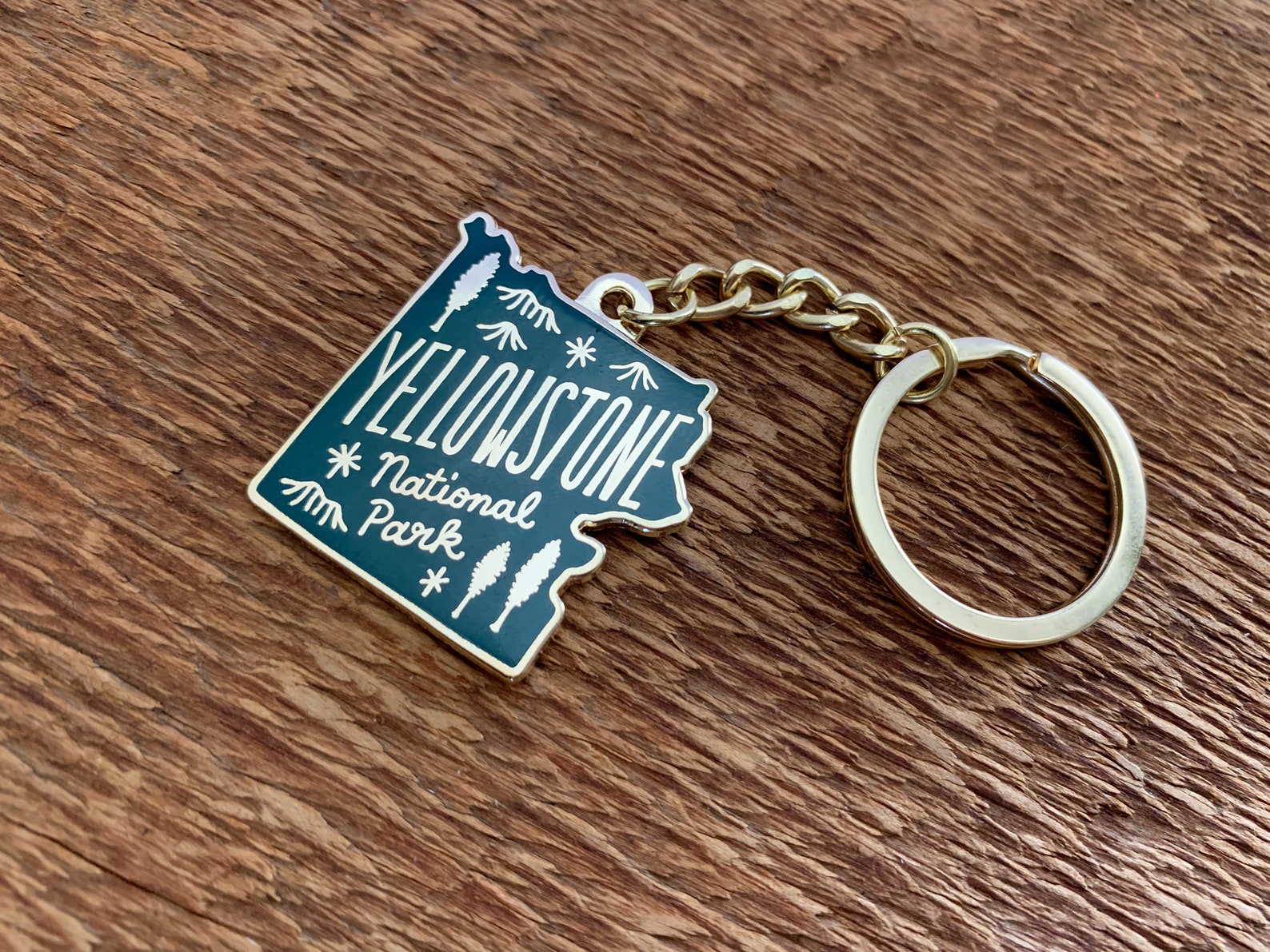 Yellowstone Enamel Keychain Yellowstone National Park Map - Etsy