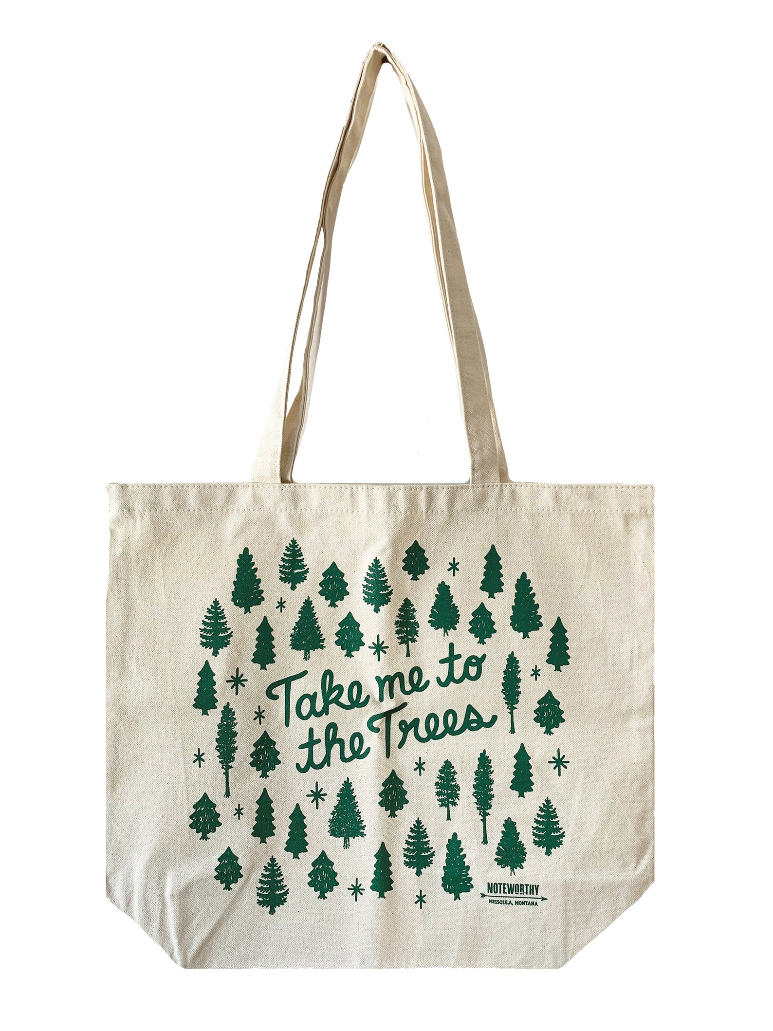Canvas Tote Bag, Pine Tree Tote Bag, Screen Printed Tote Bag - Etsy
