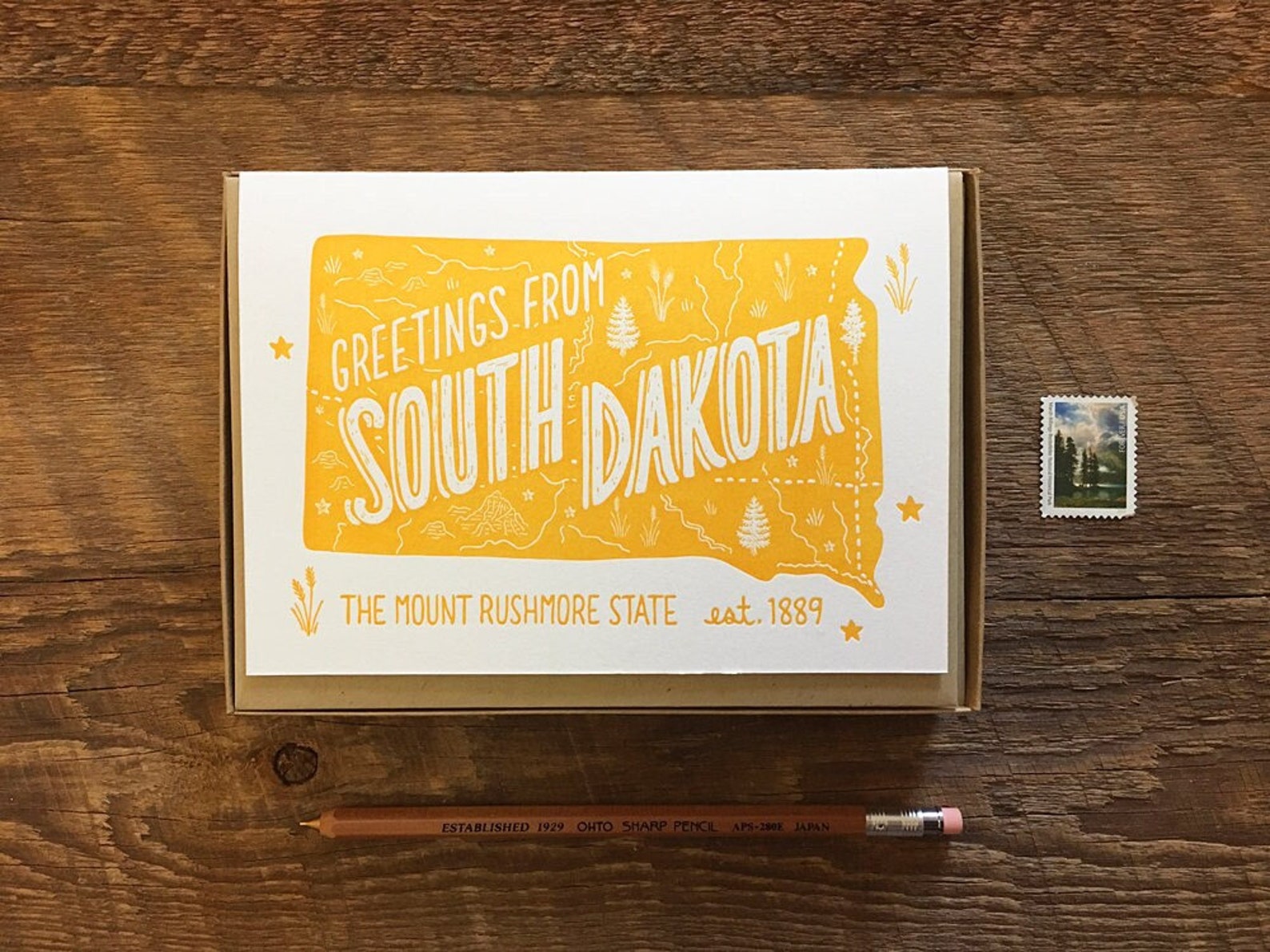 South Dakota Greeting Card, Greetings From South Dakota, Boxed Set of 6 ...
